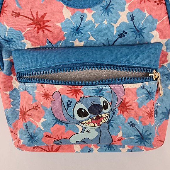 Bioworld | Bags | Disney Stitch Hawaiian Hibiscus Floral Mini Backpack ...